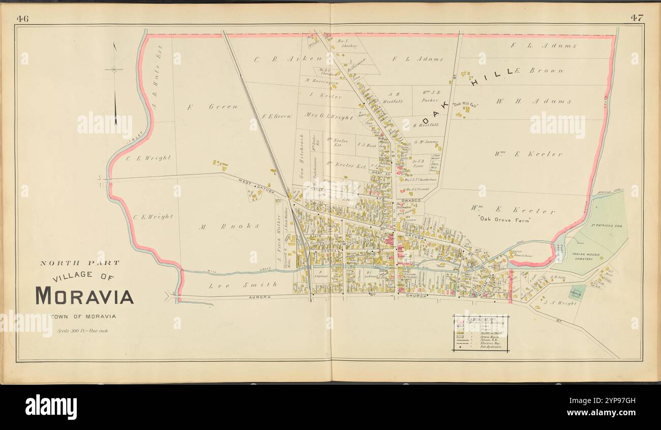 Cayuga County, Left Page [Map of North part village of Moravia, Town of ...