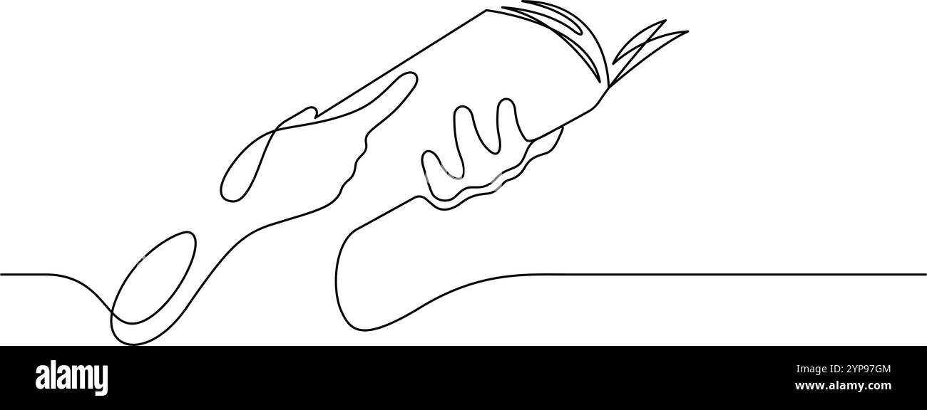 hand holding book one line drawing continuous copy space minimalist art ...