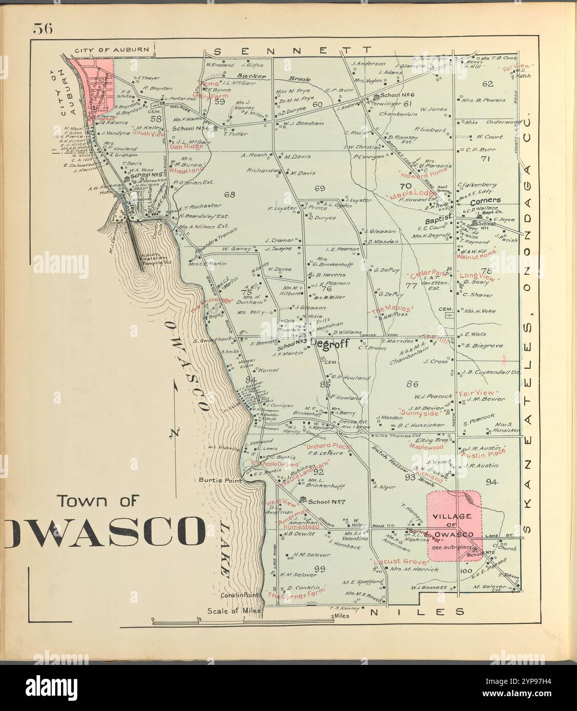 Cayuga county map hi-res stock photography and images - Alamy