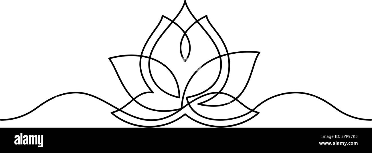 lotus flower line art divider continuous line drawing minimalist art ...