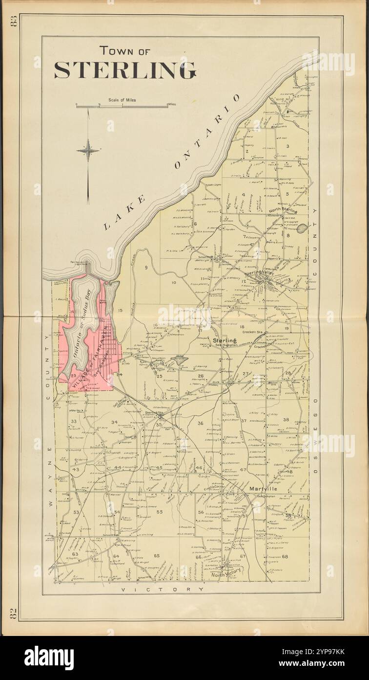 Cayuga County, Left Page [Map of town of Sterling] 1904 Stock Photo - Alamy