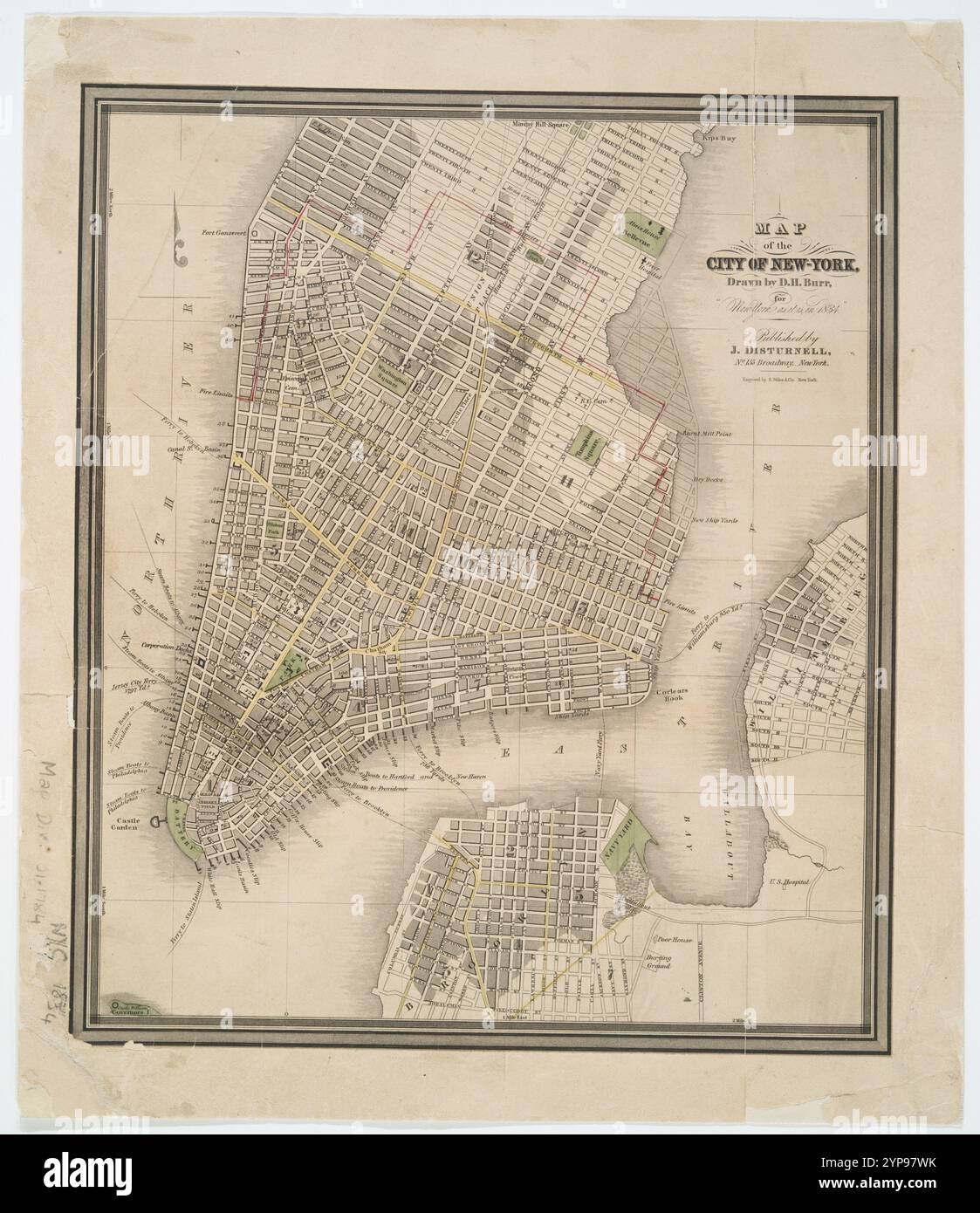 Map of the city of New-York 1834 by Burr, David H., 1803-1875 Stock ...