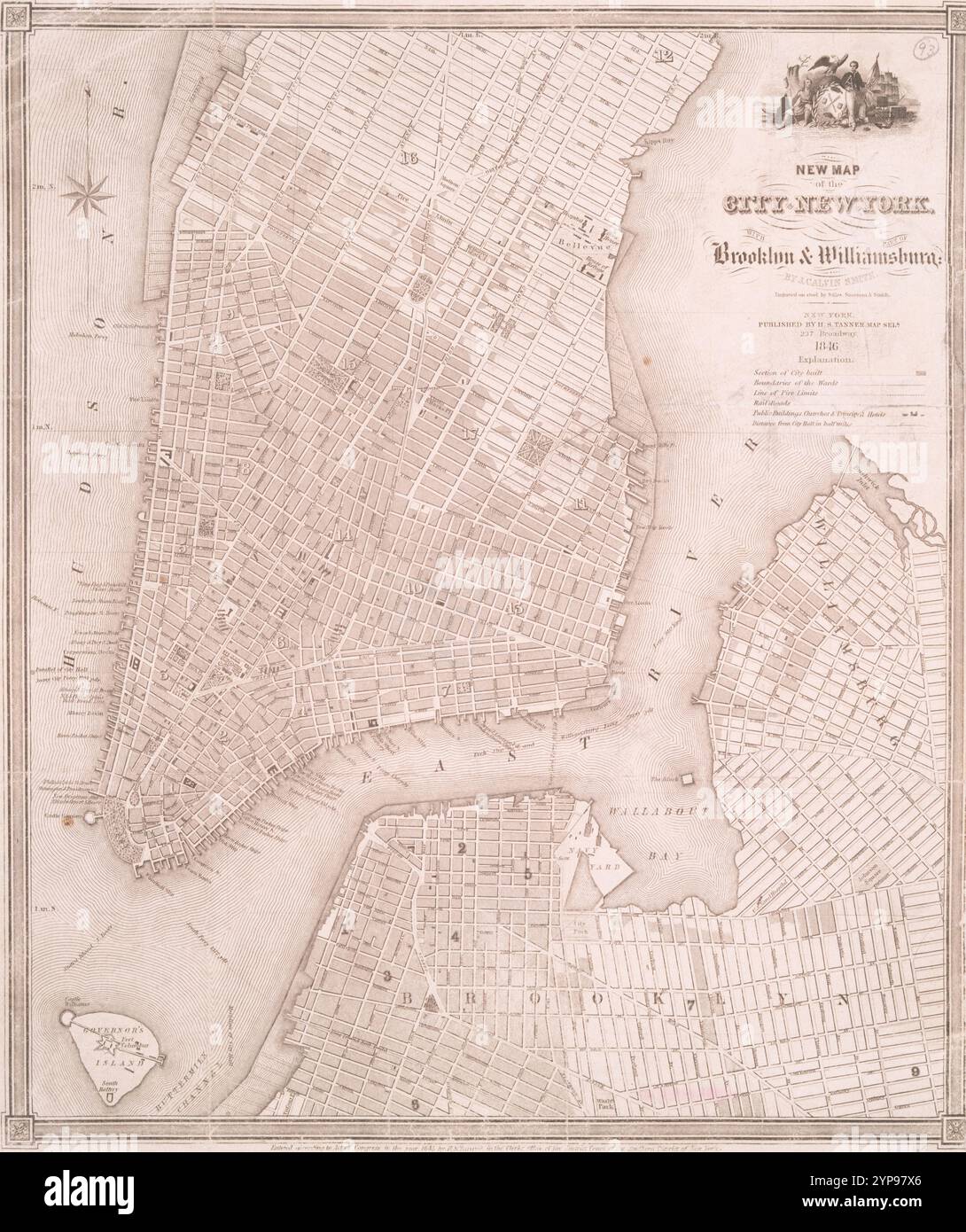 New map of the city of New York with part of Brooklyn & Williamsburg ...