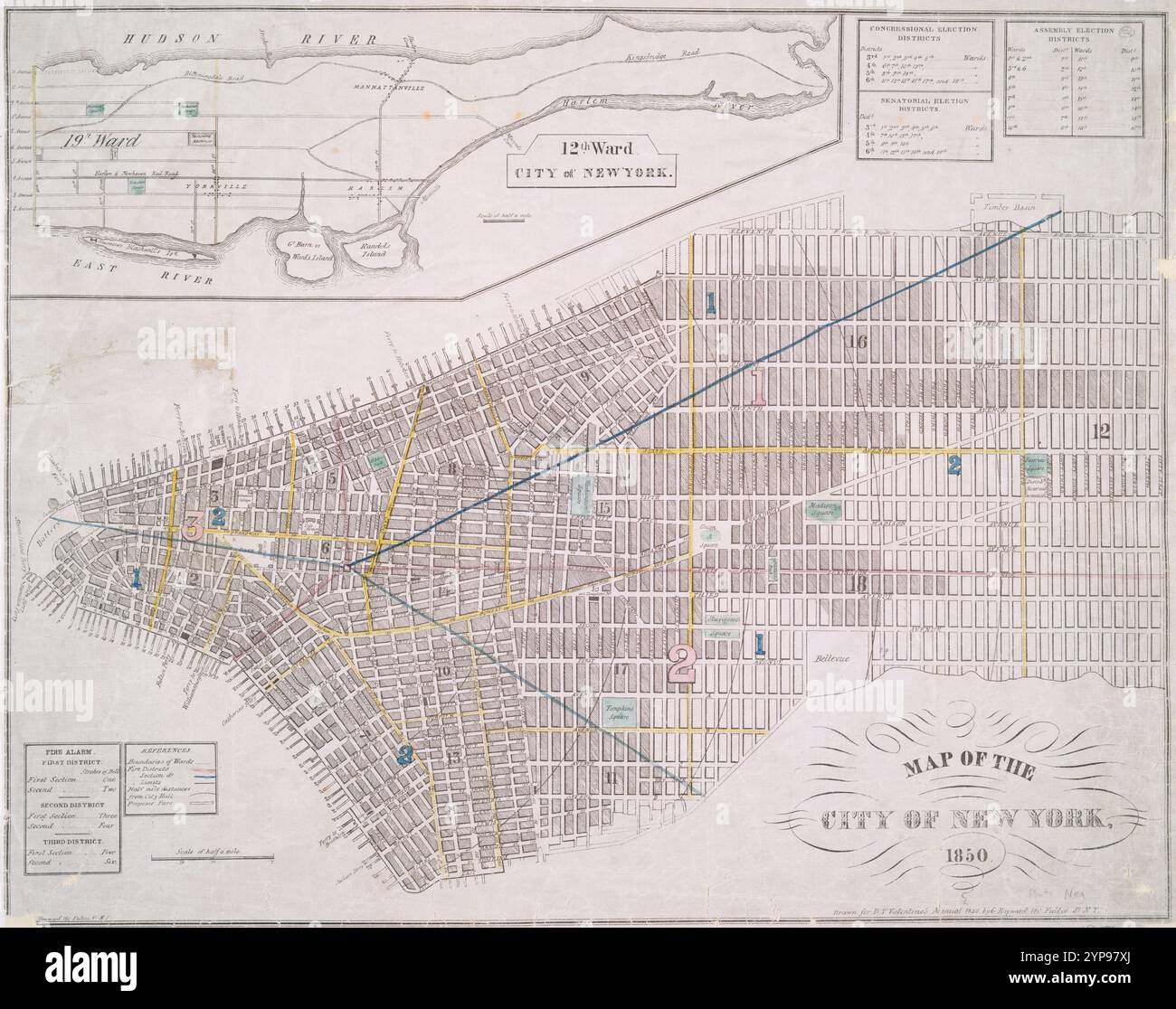 New york map 1850 hi-res stock photography and images - Alamy