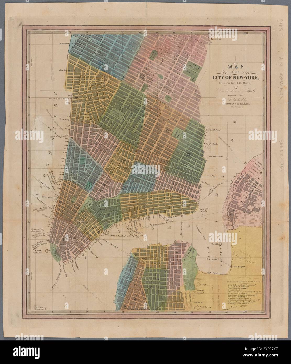Map of the city of New-York. 1846 by Burr, David H., 1803-1875 Stock ...
