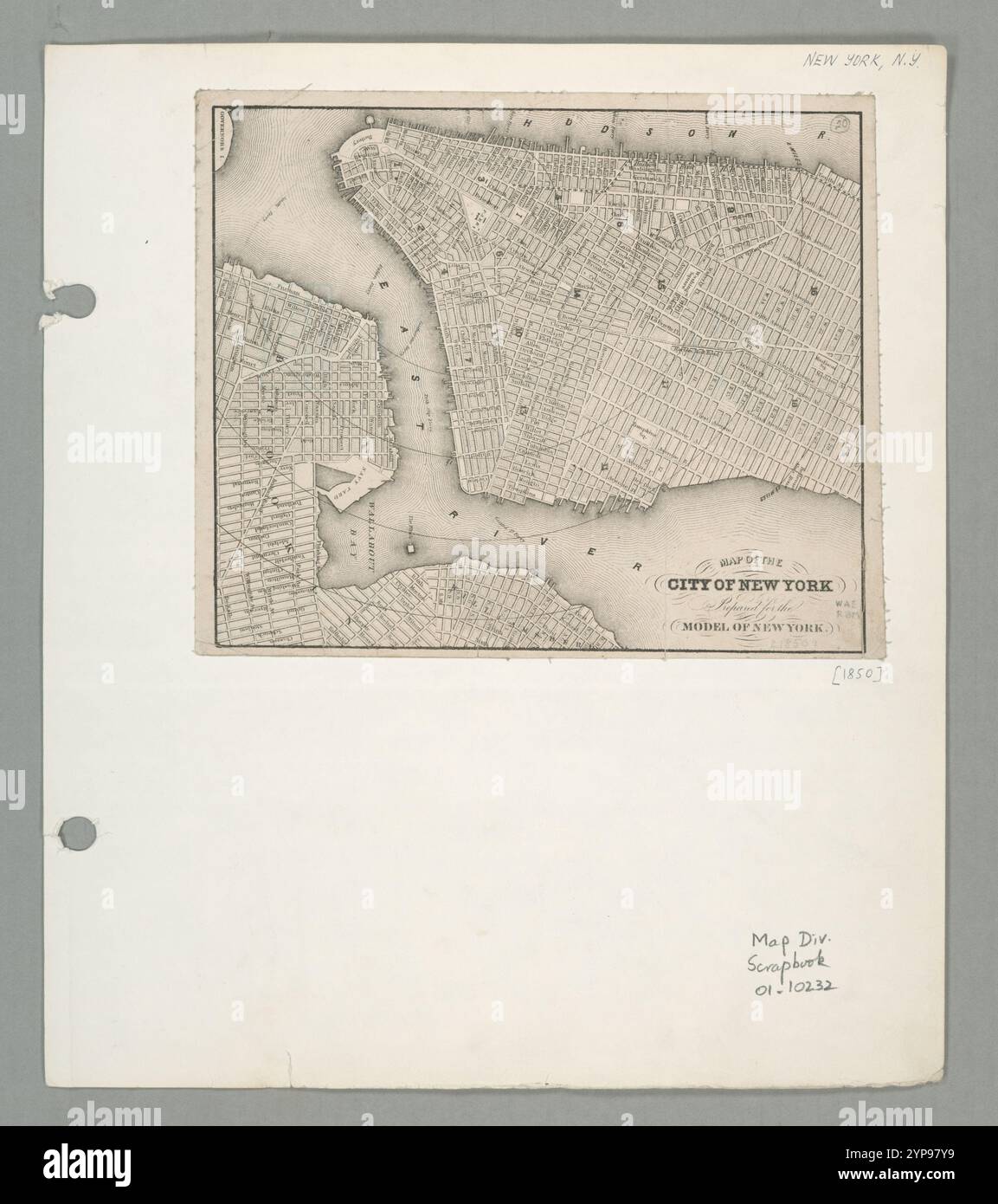 Map of the city of New York : prepared for the model of New York. 1850 ...