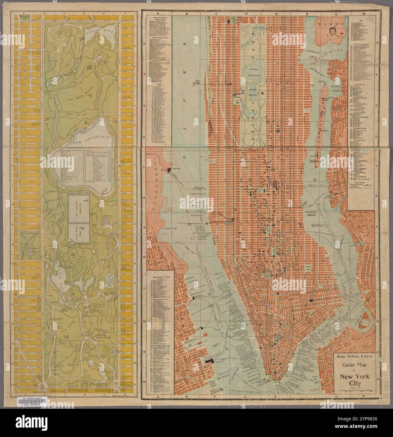 Rand McNally & Co.'s guide map of New York City 1895 Stock Photo - Alamy