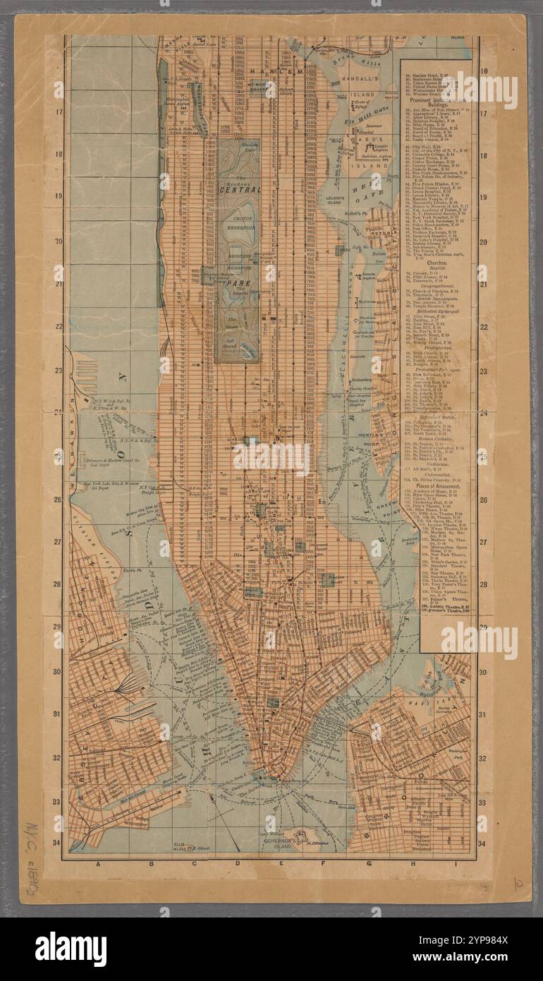Map of the city of New York : with an index showing the location of ...
