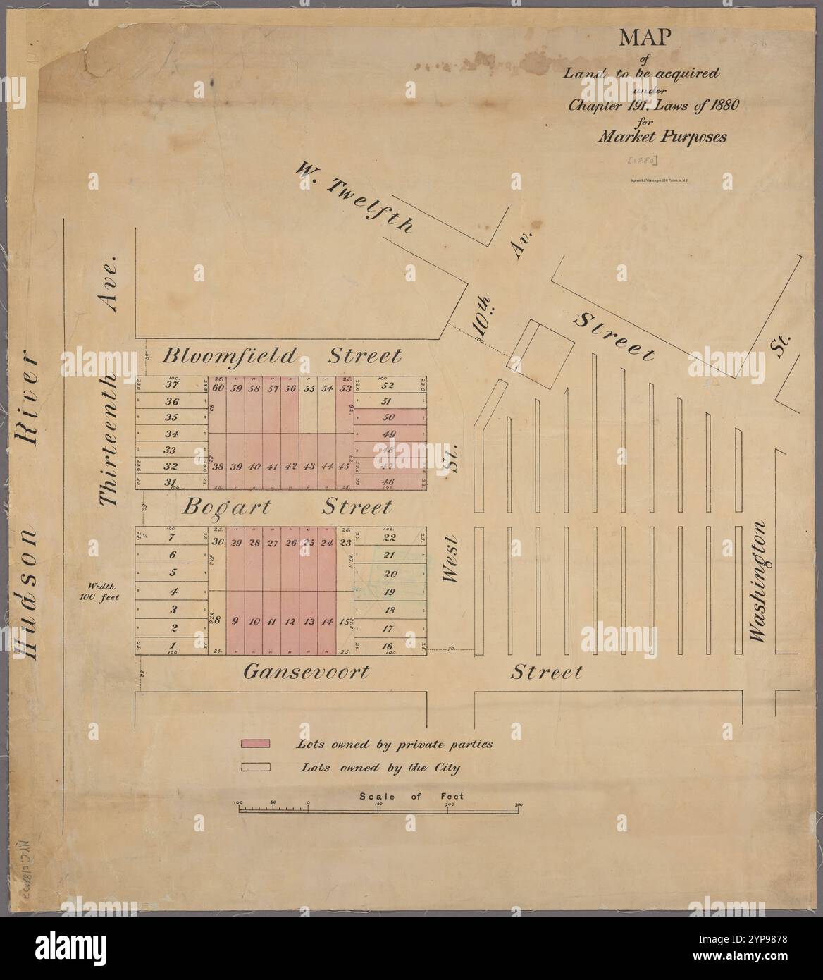 Map of land to be acquired under Chapter 191, Laws of 1880 for market ...