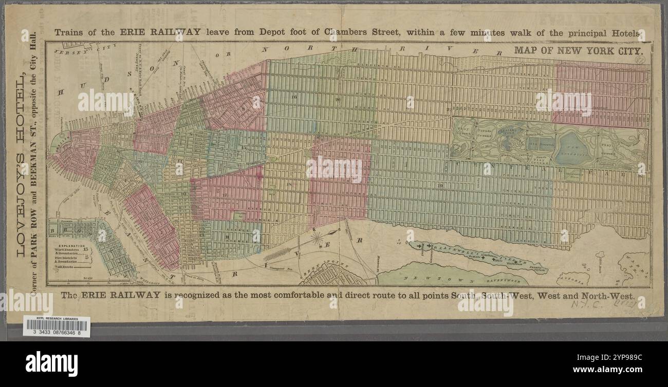 Map of New York City. 1870 Stock Photo - Alamy