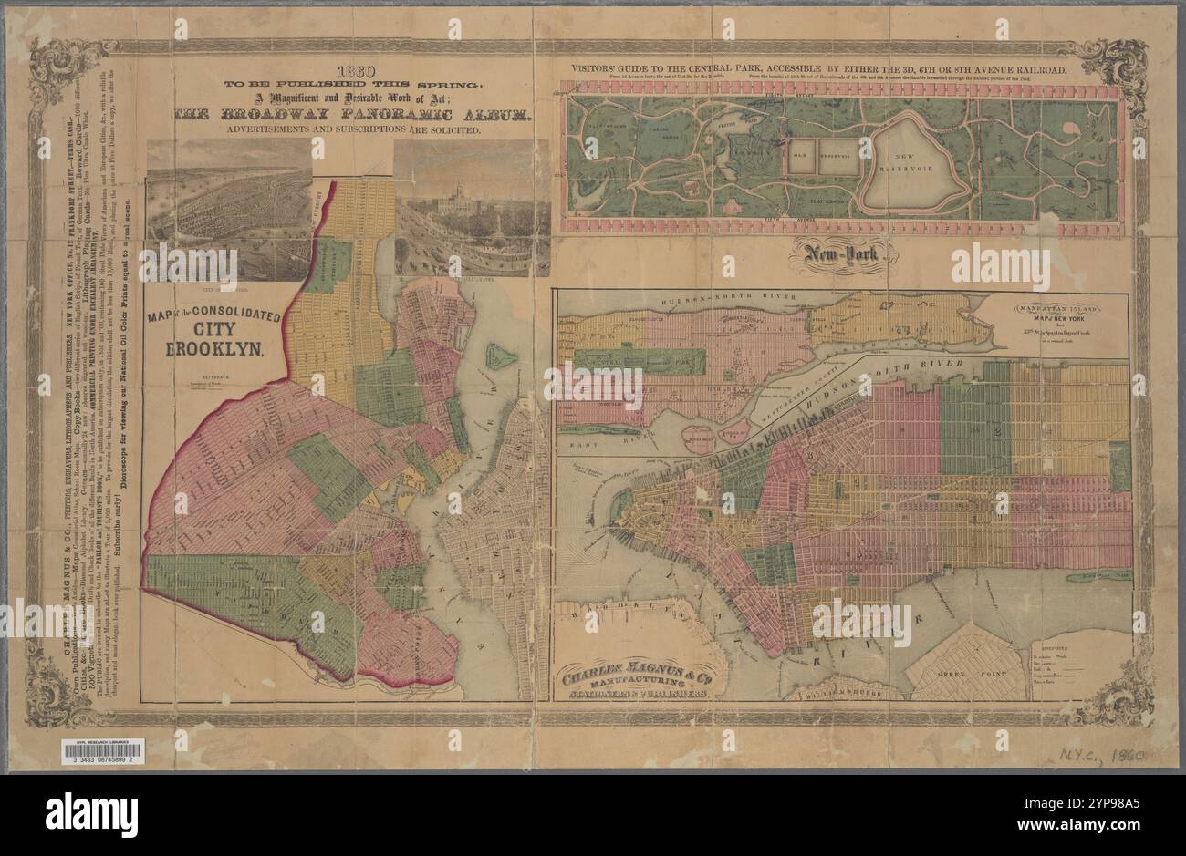 New-York : Map of the consolidated city Brooklyn ; Visitors' guide to ...