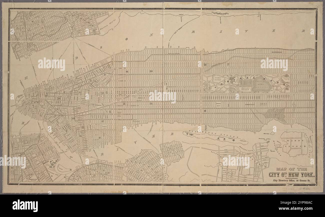 Map of New York City south of 118th street Stock Photo - Alamy