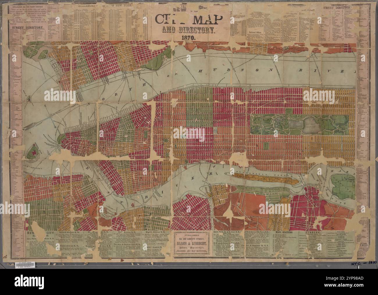 New York City map and directory Stock Photo - Alamy