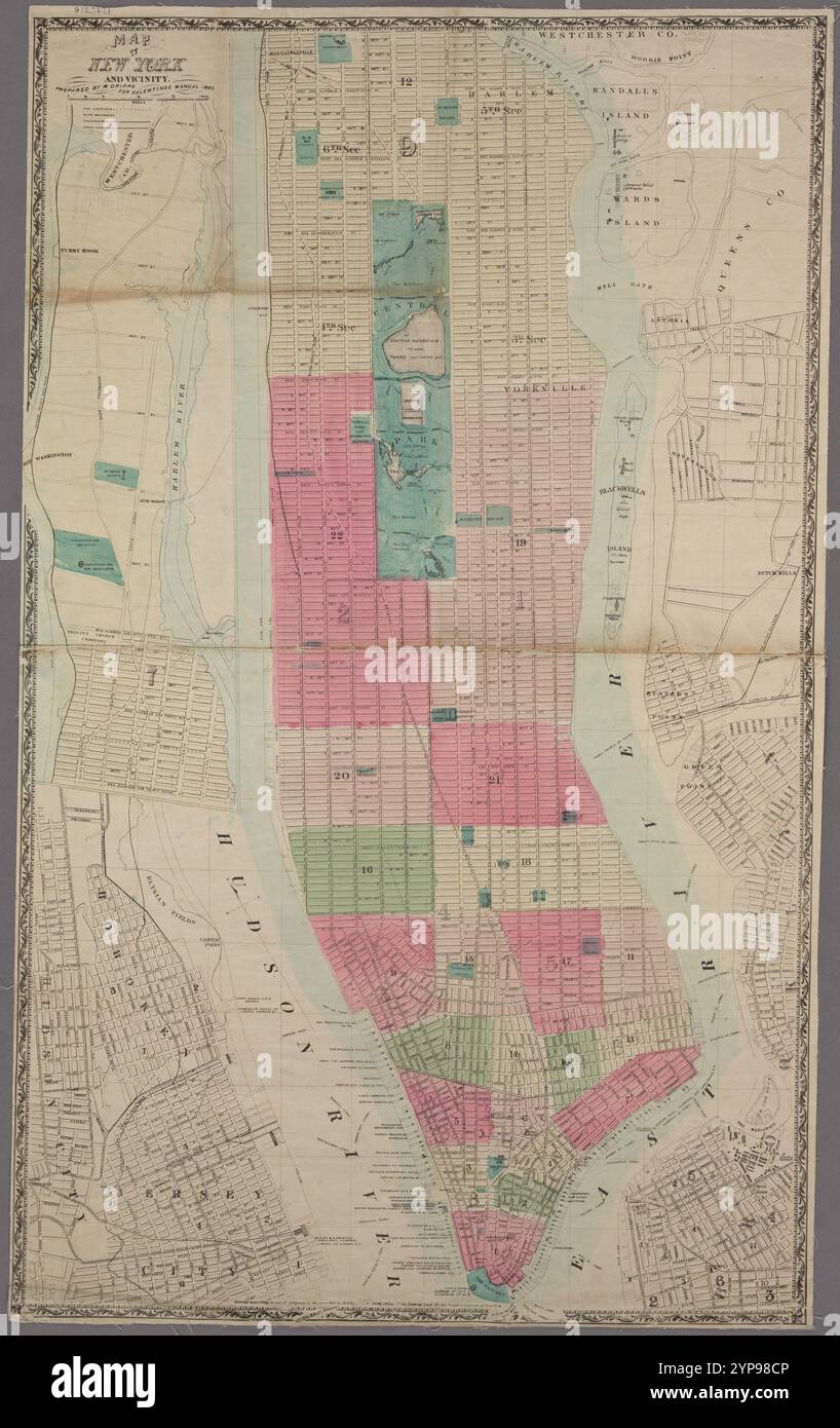 Map of New York and vicinity / prepared by M. Dripps for Valentines ...
