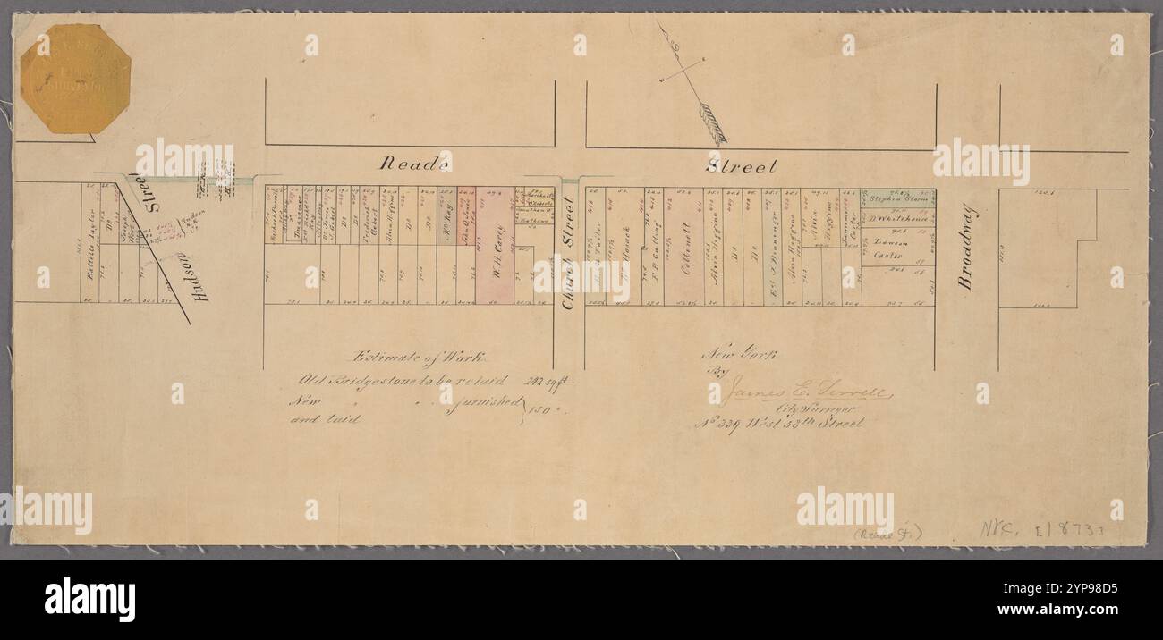 Paving map [Reade Street from Hudson Street to Broadway, Manhattan, New ...