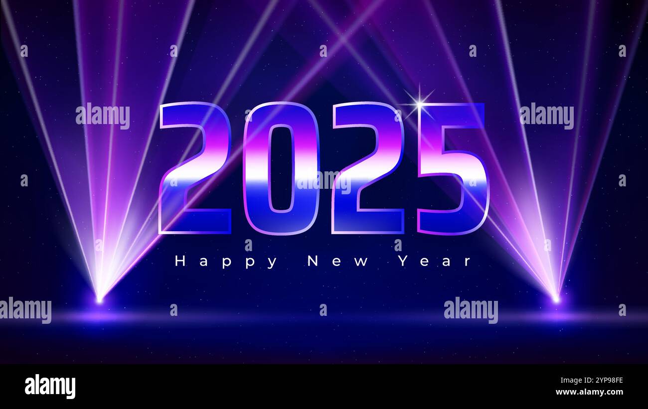 Happy New Year 2025, 25. New Year greeting card. Numbers 2025 on the ...