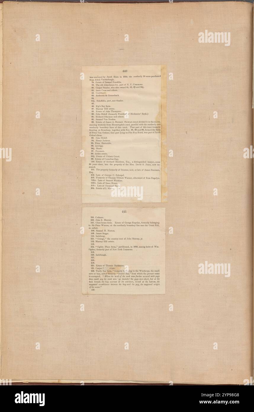 Key continued: Map of the City of New York showing the original high ...