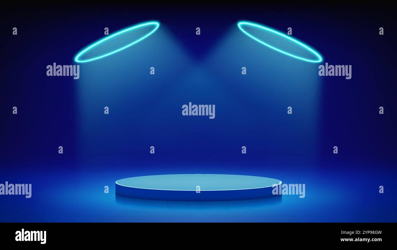 3d podium platform neon Stock Vector Images - Alamy