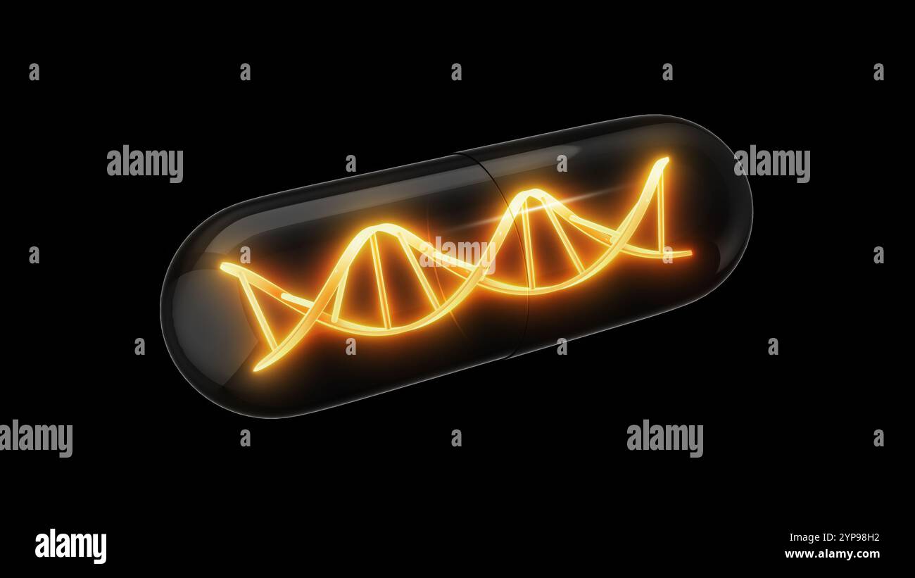 Bright DNA Module Inside Medical Capsule Stock Photo - Alamy
