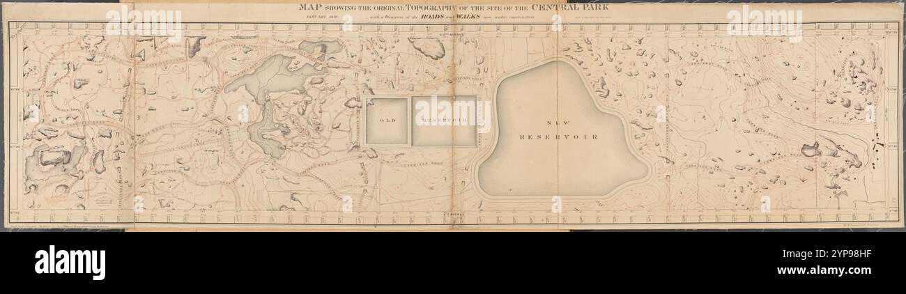 Map Showing the Original Topography of the Site of the Central Park ...