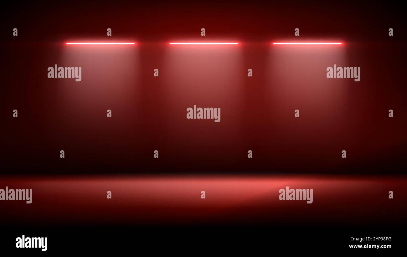 Studio interior, stage with neon, led lighting. Background, backdrop ...