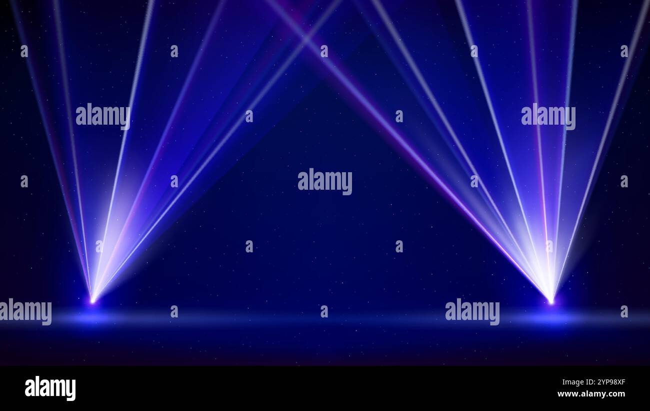 Laser light show. Bright led laser beams, dj light party. Template ...