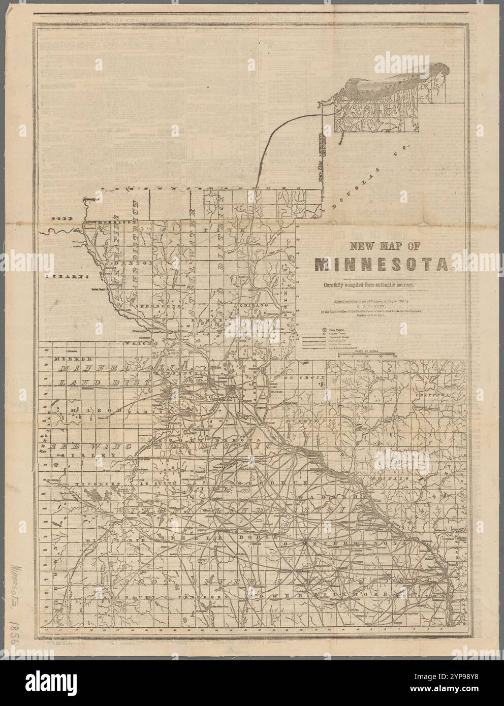 New map of Minnesota : carefully compiled from authentic sources 1856 ...