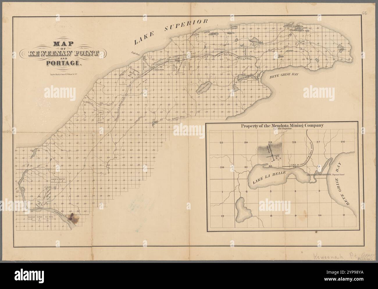 Map of Keweenaw Point and Portage : [Michigan] 1880 Stock Photo - Alamy