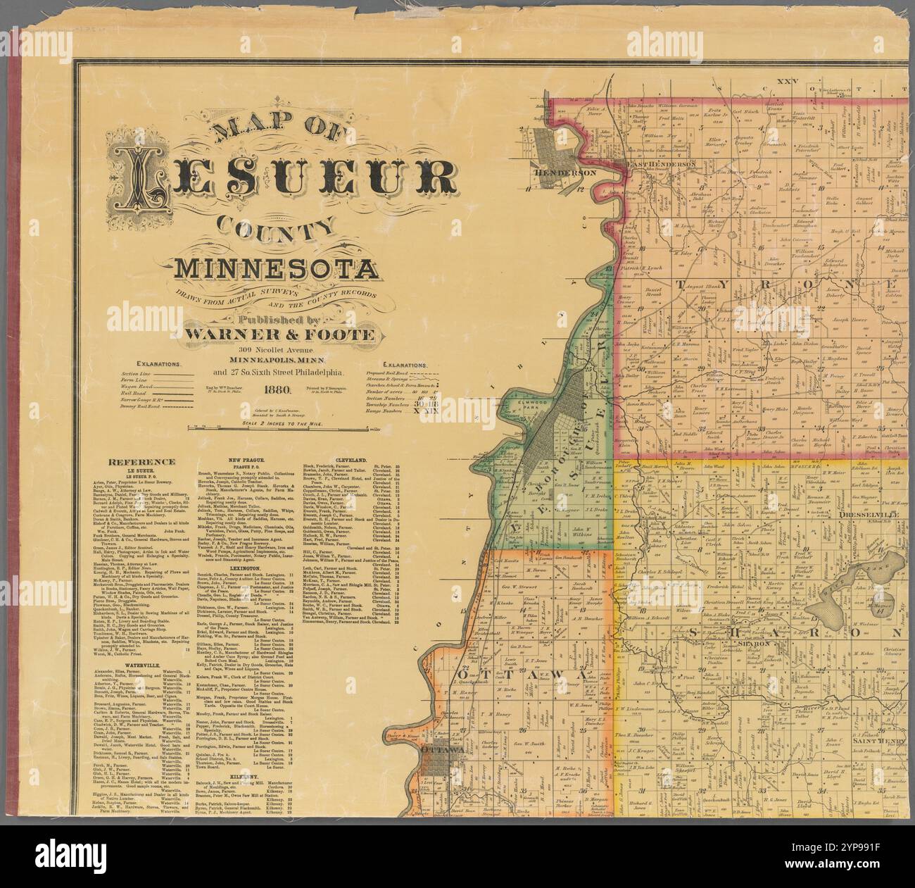 Map of LeSueur County, Minnesota : drawn from actual surveys and the ...