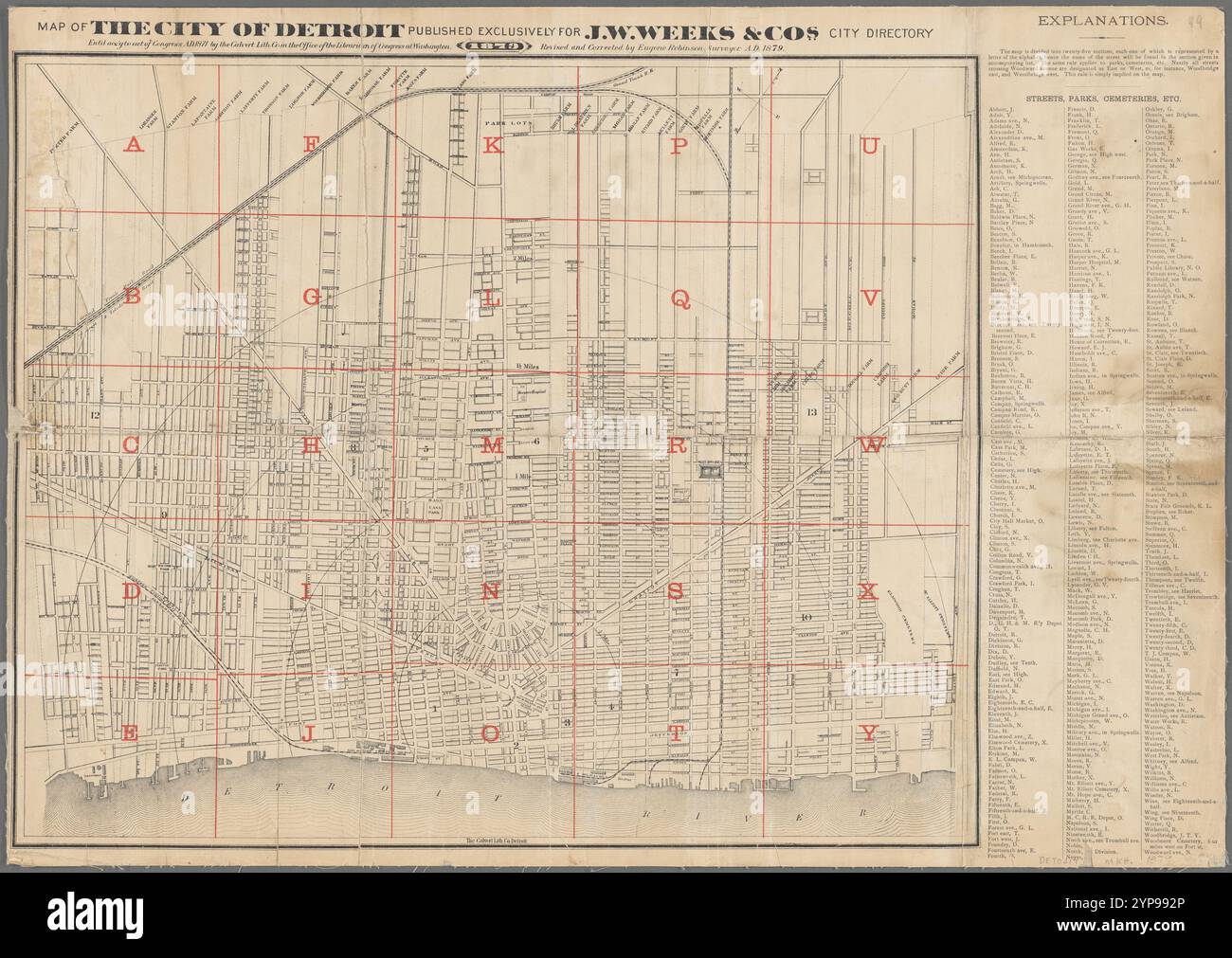 Map of the city of Detroit : published exclusively for J.W. Weeks & Cos ...