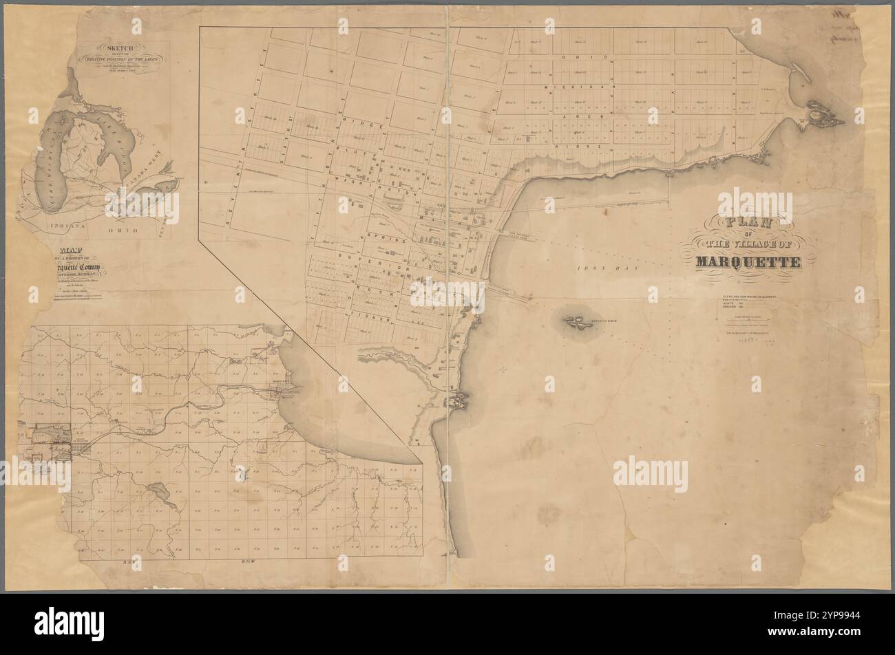 Marquette county map hi-res stock photography and images - Alamy