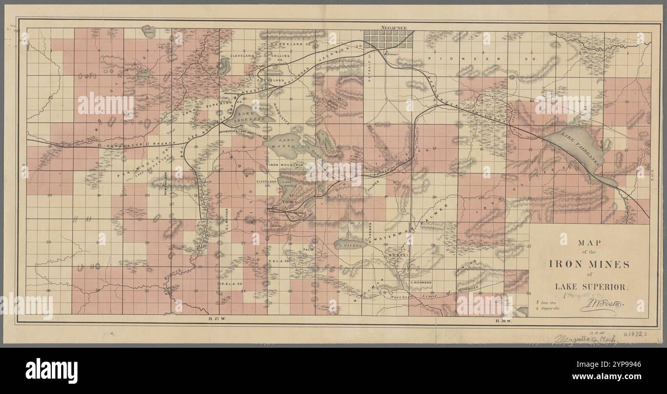 Map of the iron mines of Lake Superior 1872 by Foster, J. W. (John ...