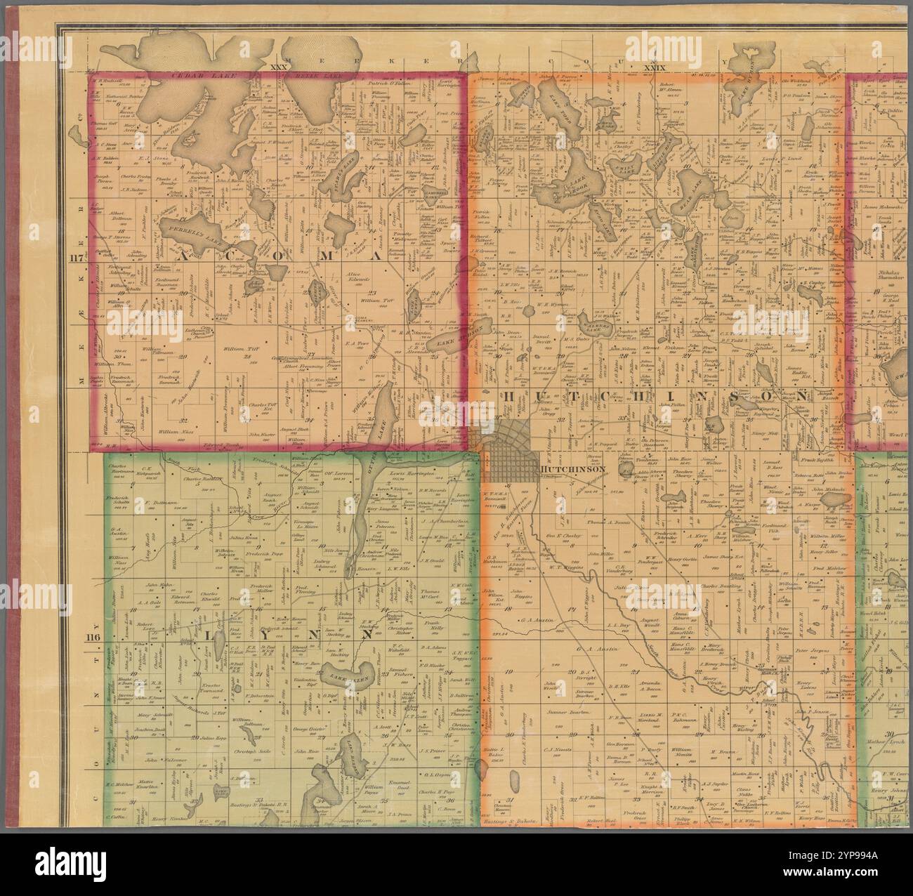 Mcleod county map hi-res stock photography and images - Alamy