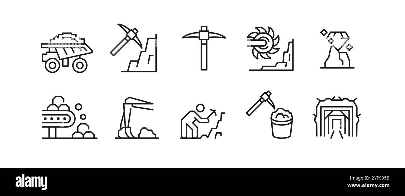 Mining icons set Stock Vector Image & Art - Alamy