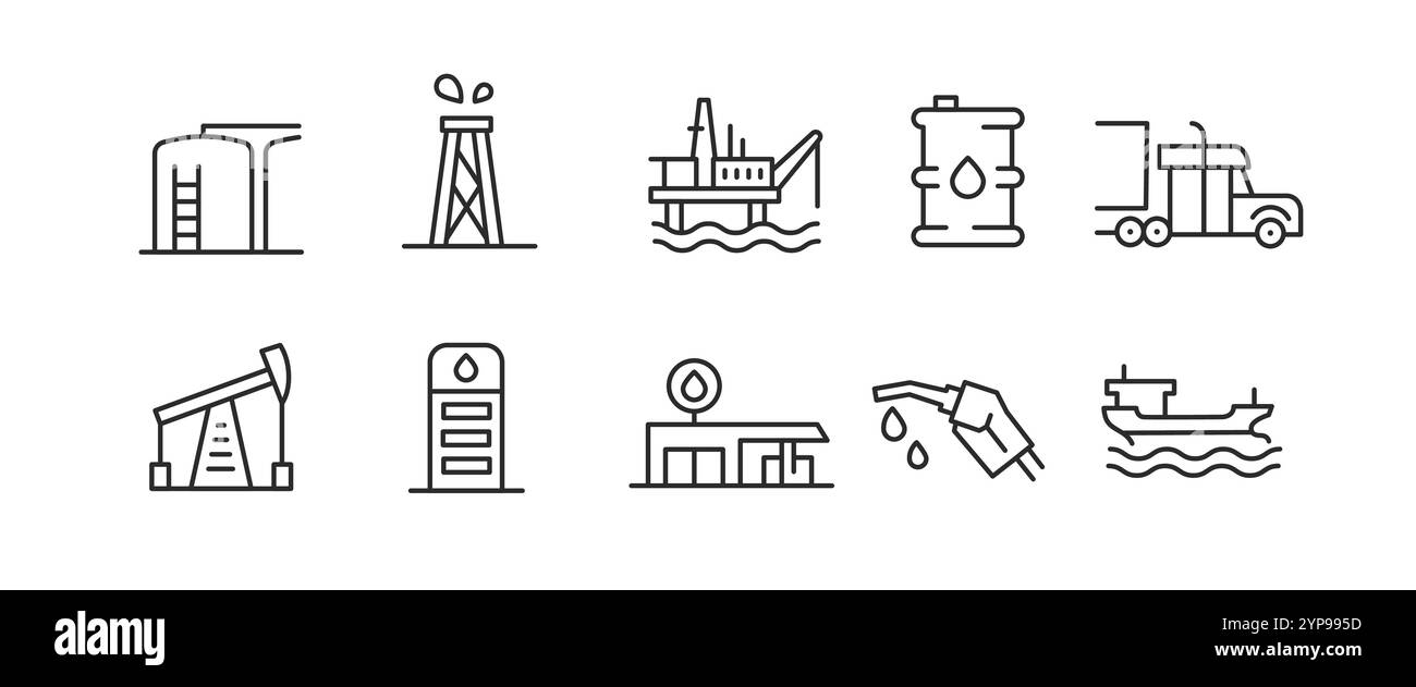 Oil Station and Energy Icon Set Stock Vector Image & Art - Alamy