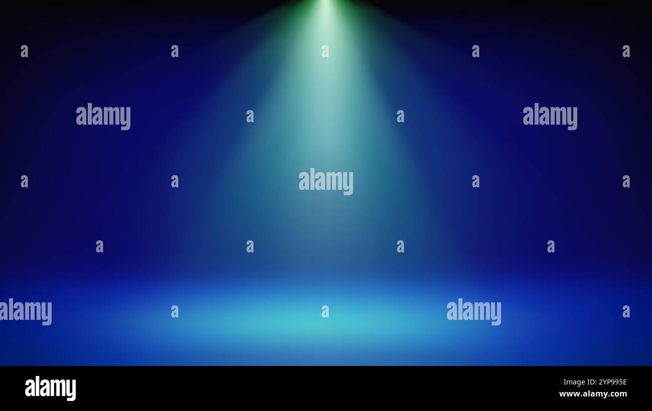Spotlight blue stage background. Minimalist interior studio room ...