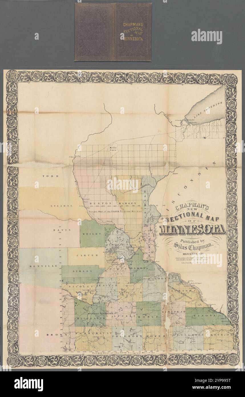 Chapman's new sectional map of Minnesota 1856 by Chapman, Silas Stock ...