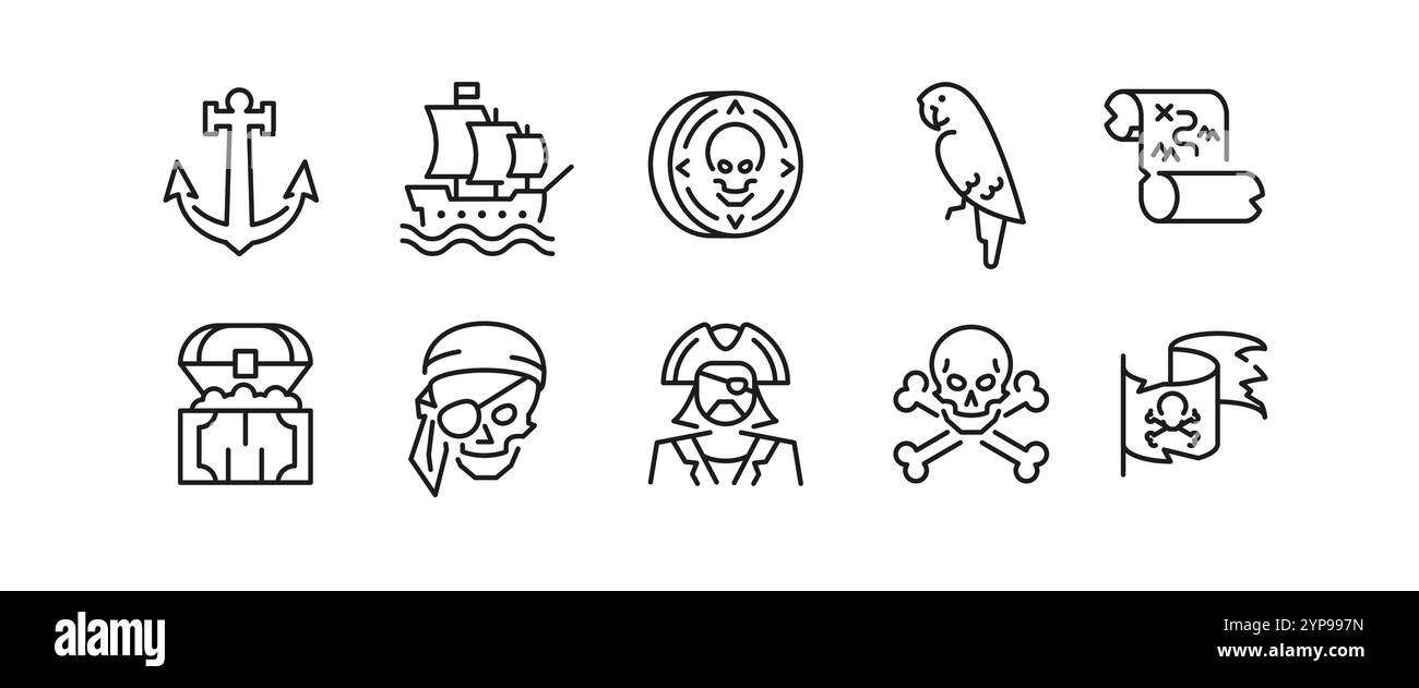 Pirate icons set Stock Vector Image & Art - Alamy