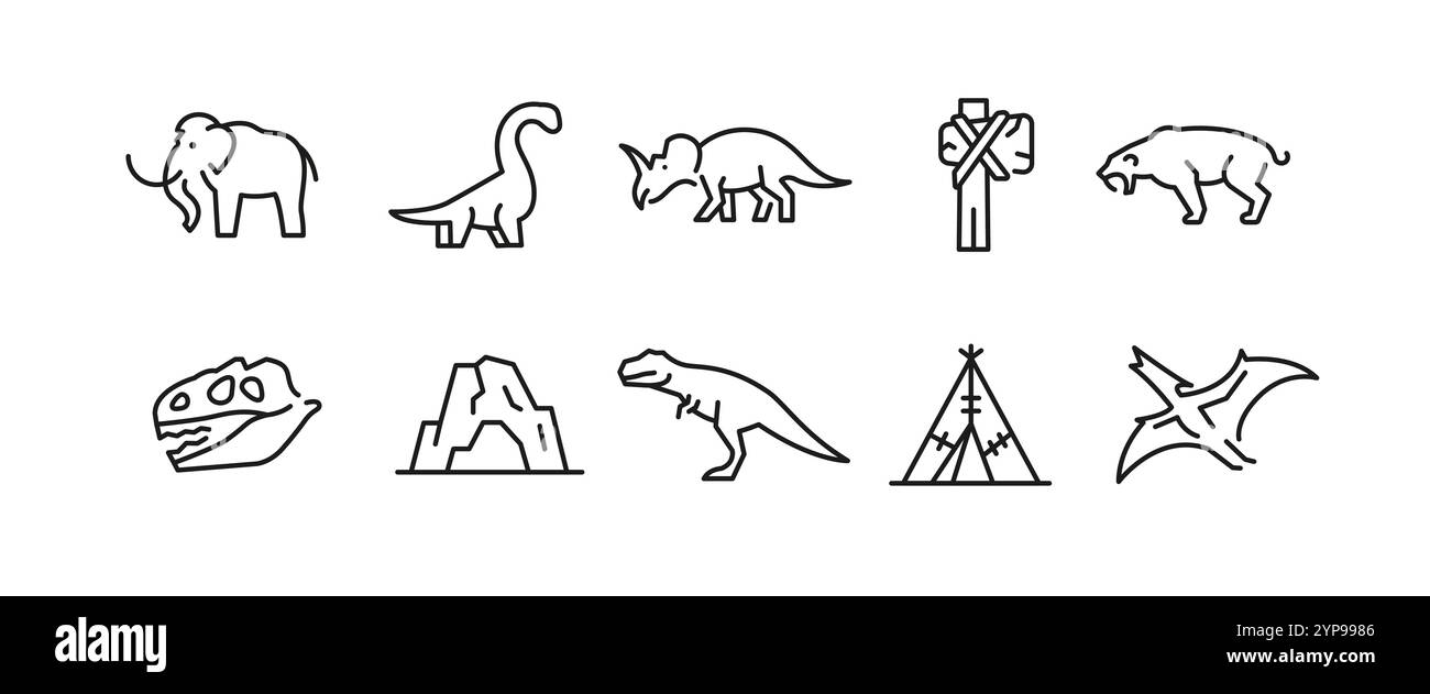 Prehistoric icons set Stock Vector Image & Art - Alamy