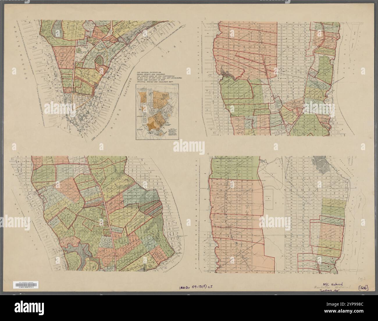 Map of original grants and farms : Manhattan Island 1928 by Macarthy ...