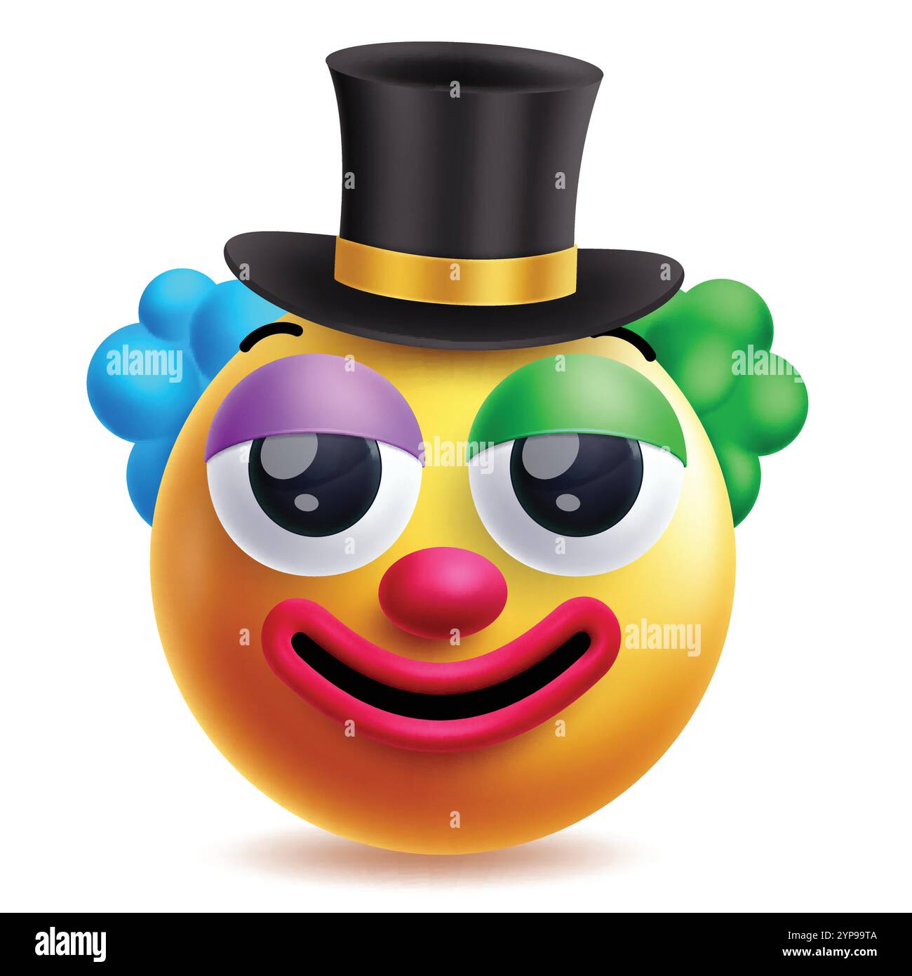 Clown emoji clipart 3d character. Birthday clown wearing hat, wig and ...