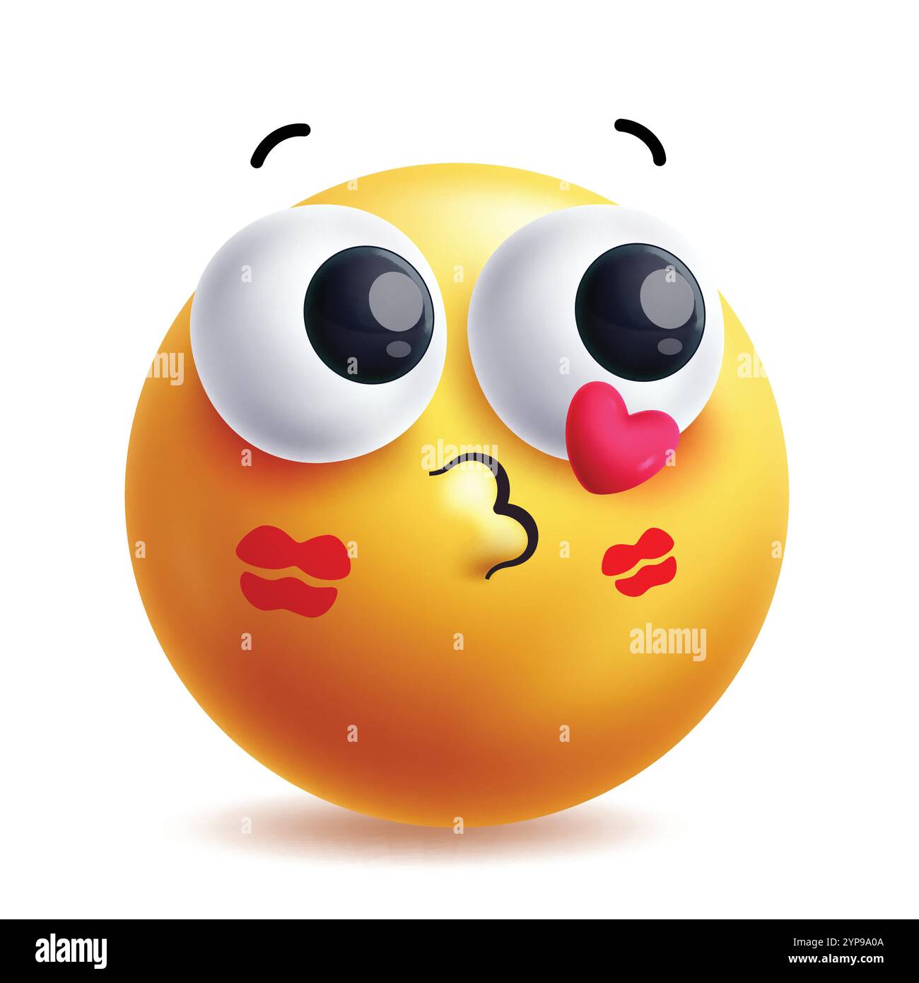 Kiss emoji clipart character. Emoji 3d clipart with flying kiss, love ...