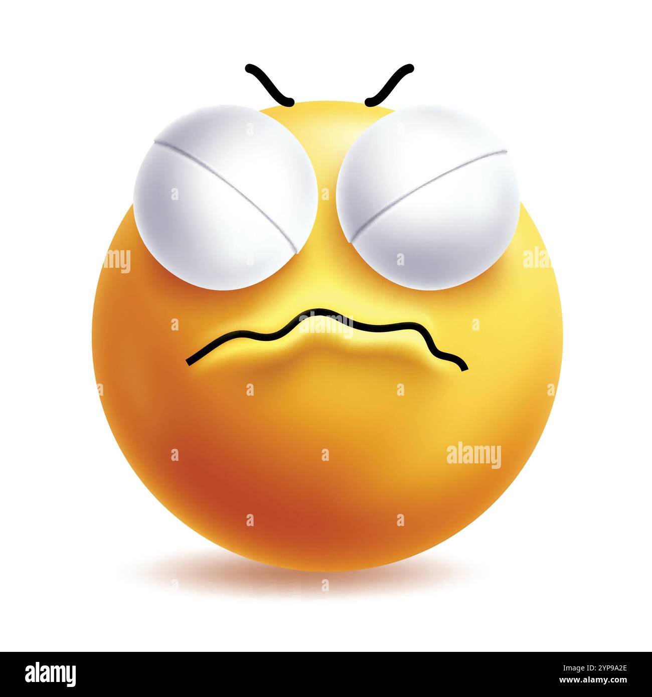 Sad face emoji clipart 3d character. Emoji frown, sorrowful, grief, despair, unhappiness and ...
