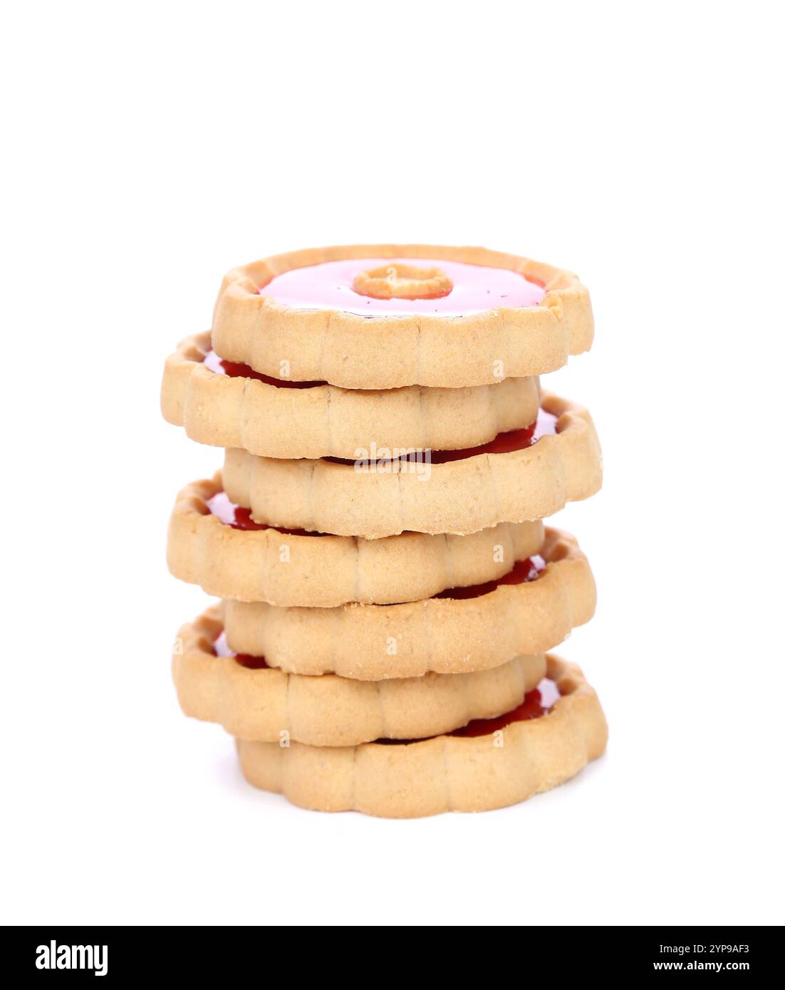 Stack of biscuits. Close up. White background Stock Photo - Alamy