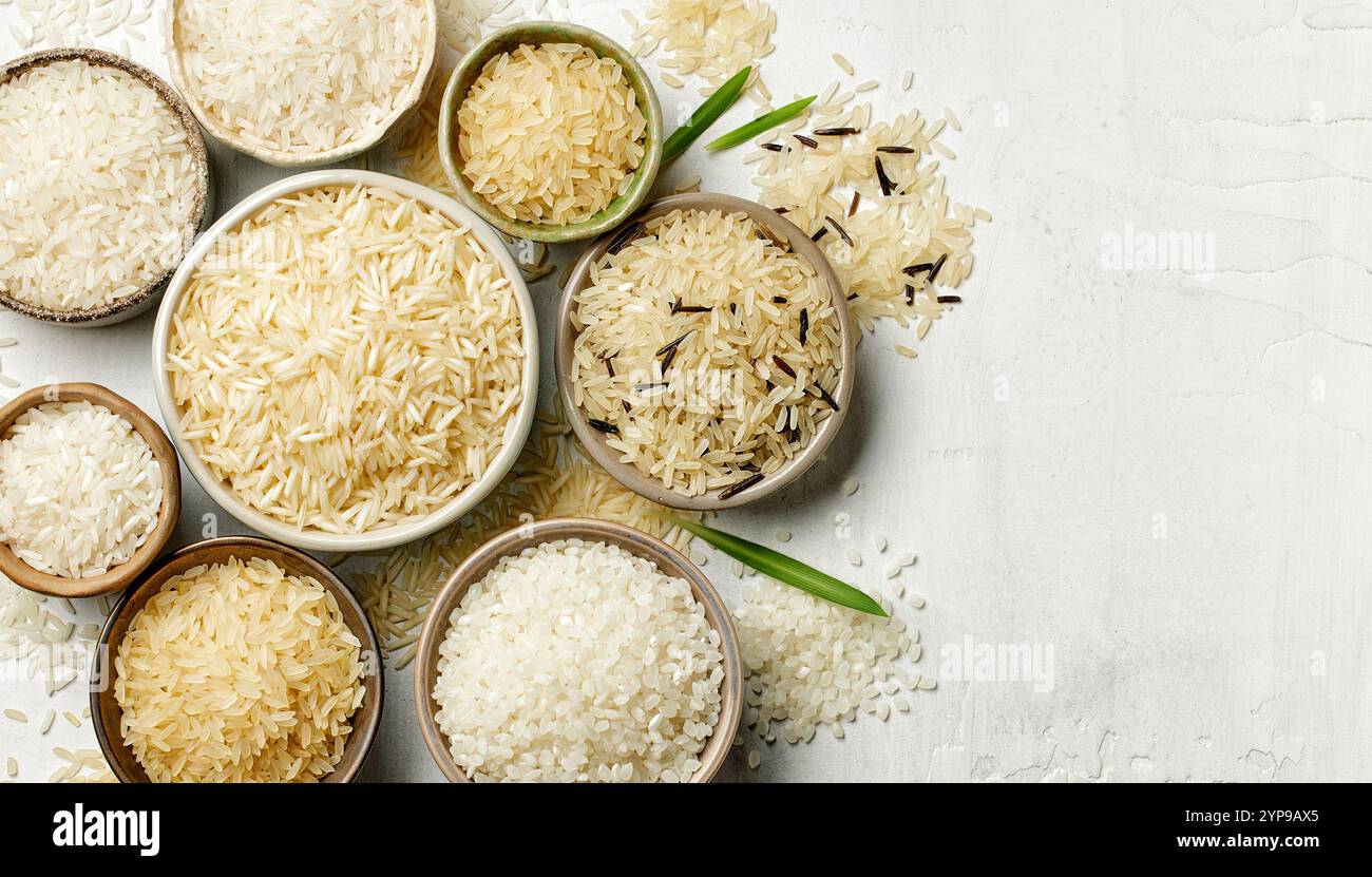 Collection various rice types hi-res stock photography and images - Alamy
