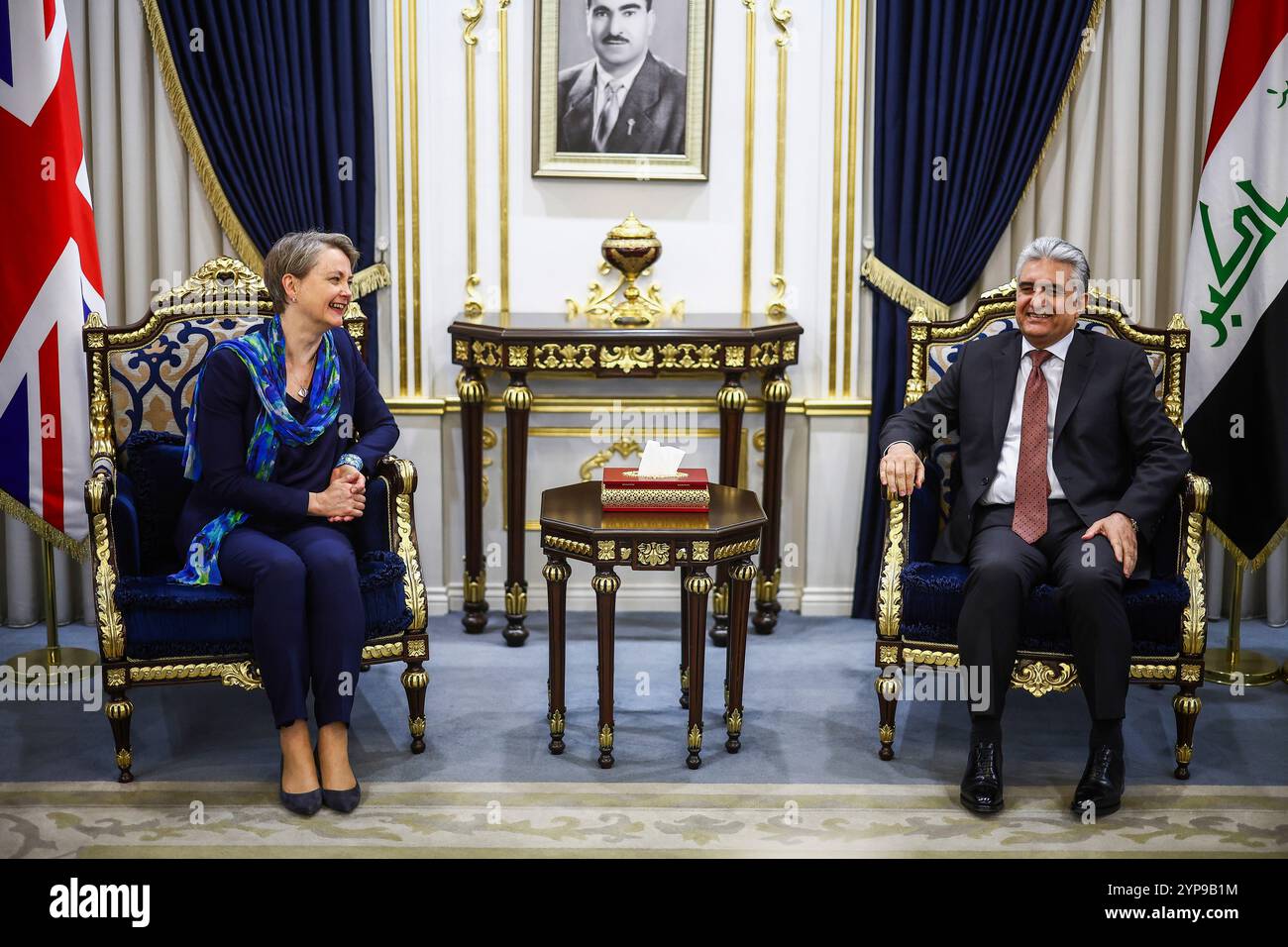 Britain's Home Secretary Yvette Cooper with the Kurdish Regional ...