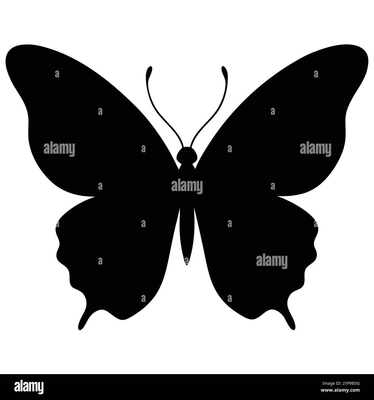 Butterfly silhouette vector illustration white background Stock Vector ...