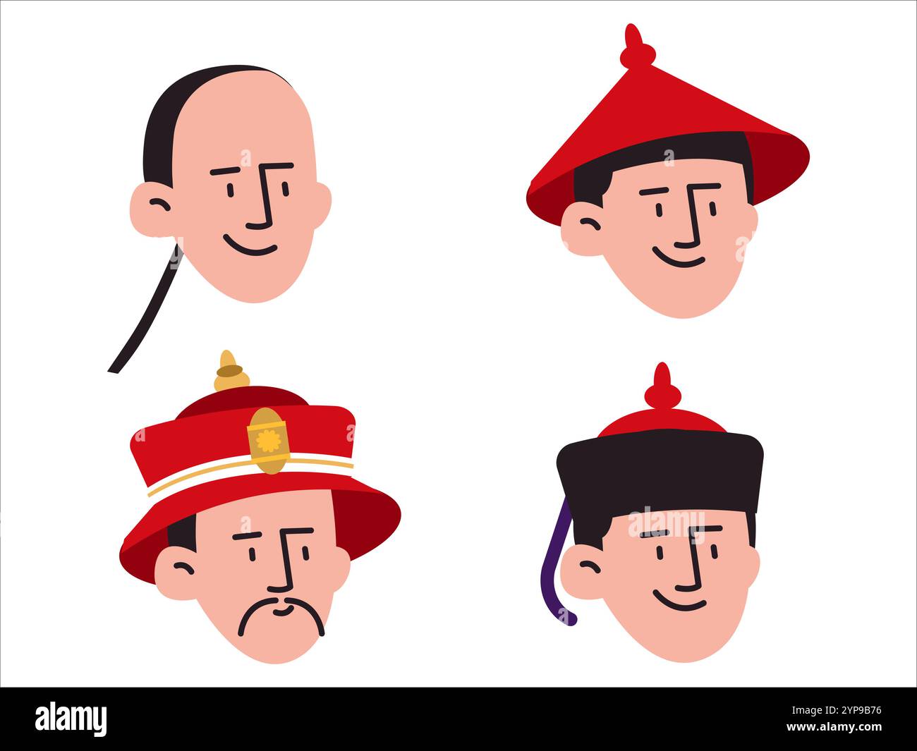 China culture head character headwear hairstyle oriental Chinese ethnic ...