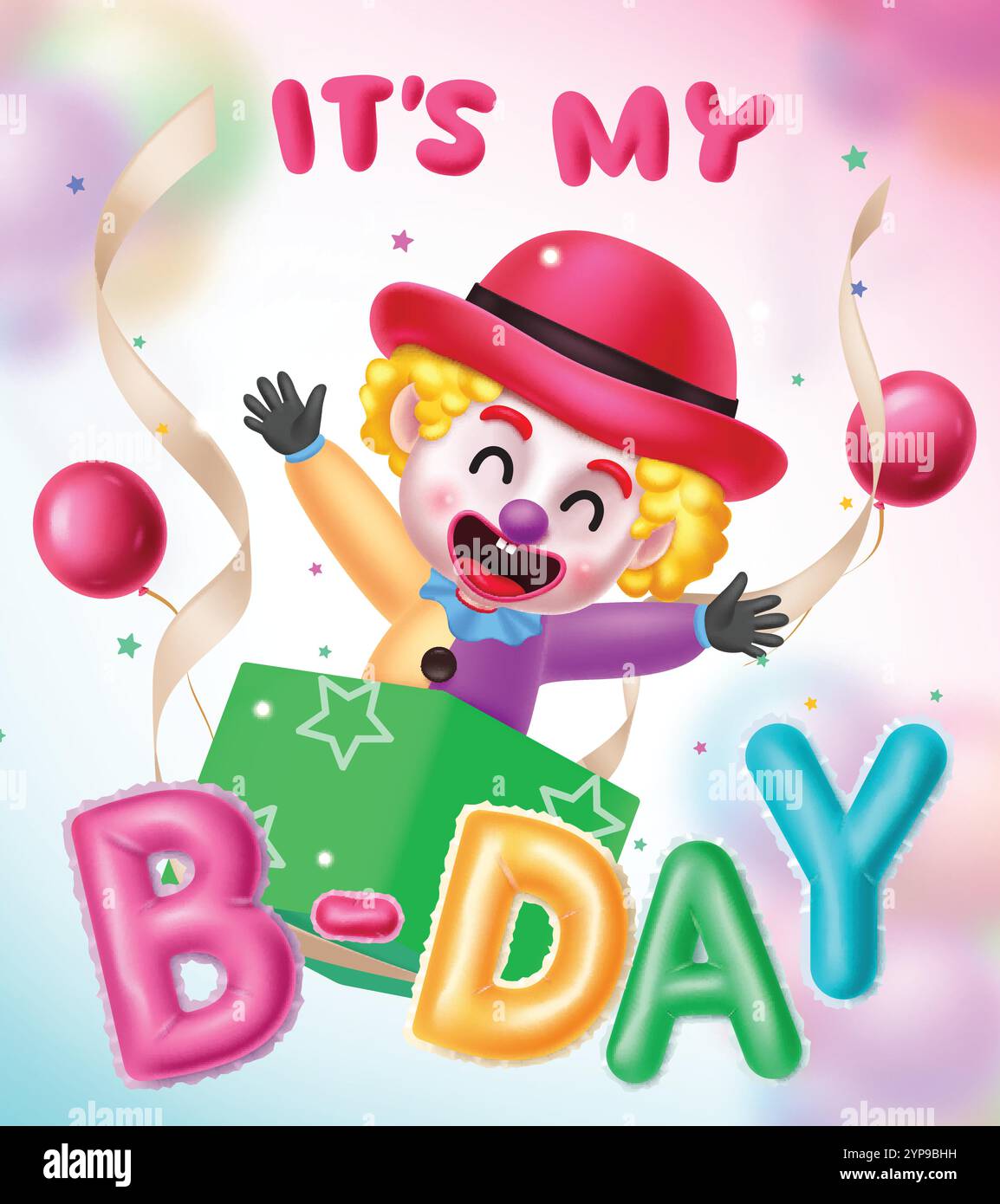 Birthday greeting clipart design. It's my bday greeting text with cute ...
