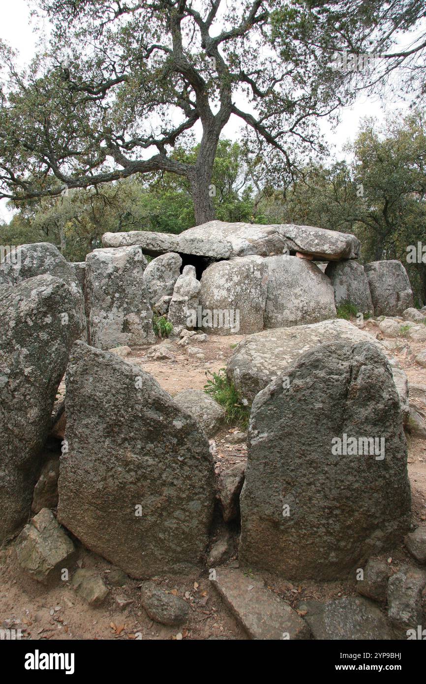 Dolmen of "Cova d'en Daima". Megalith monument. 2700-2200 BCE. Granite ...